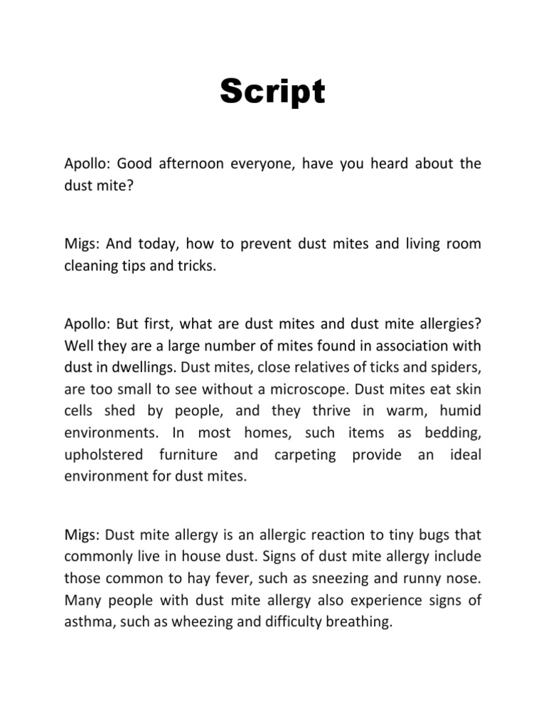 Script | PDF | Dust | Allergy