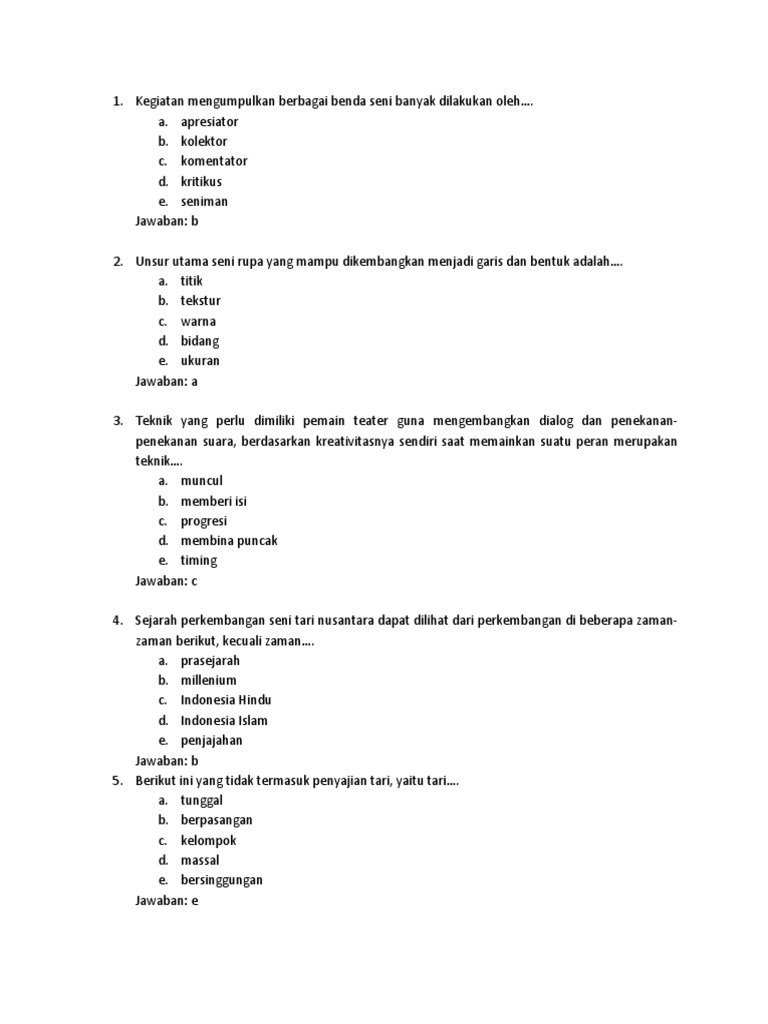 Soal SBK SMTR 2 Kls X | PDF | Seni | Puisi