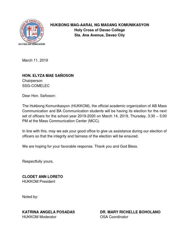Letter For The Comelec | PDF