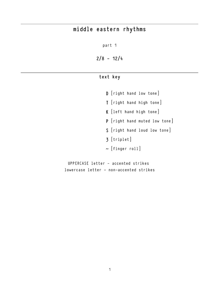 Middle Eastern Rhythms Part 1 PDF | PDF | Languages Of Israel | Middle ...