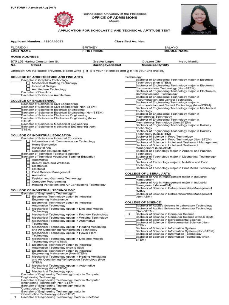 Application Form - New | PDF | Mechanical Engineering | Bachelor's Degree