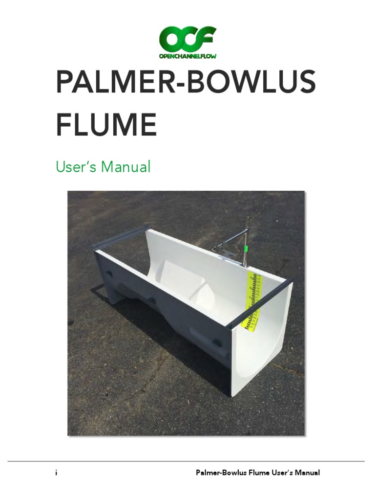 Palmer-Bowlus Flume Users Manual | PDF | Hydrology | Chemical Engineering