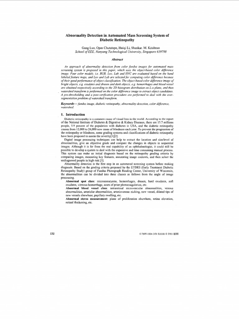 Abnormality Detection | PDF | Visual System | Ophthalmology