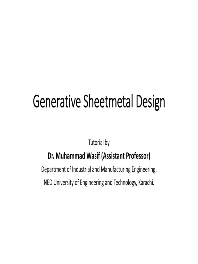 1-Generative Sheetmetal Design | PDF | Sheet Metal | Software