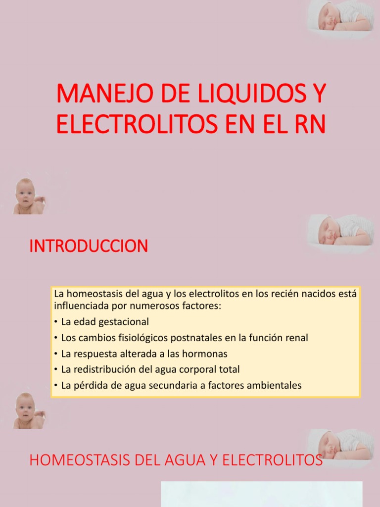 Manejo de Liquidos y Electrolitos en El RN | PDF | Sodio | Electrólito