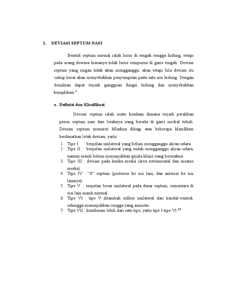 Deviasi Septum Nasi | PDF