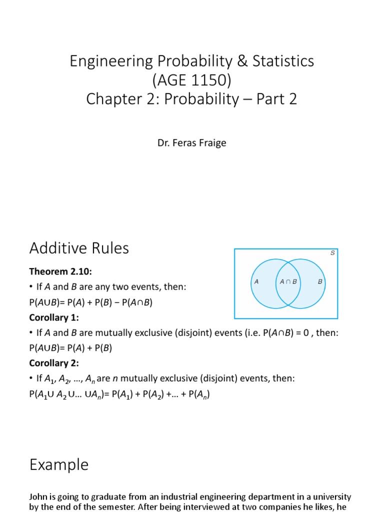 Probability for Engineering Students | PDF | Probability | Probability And Statistics