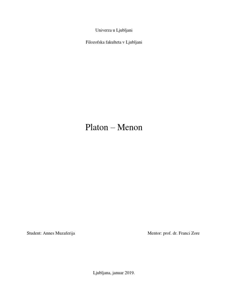 Platon Menon | PDF
