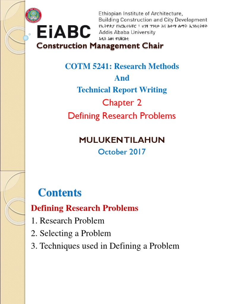 Defining Research Problem | PDF | Theory | Academic Discipline Interactions