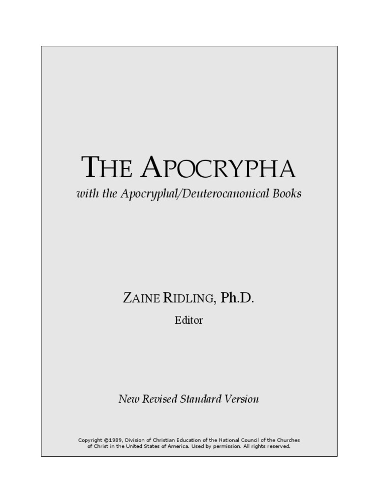 The Apocrypha | PDF | Bible | Biblical Canon