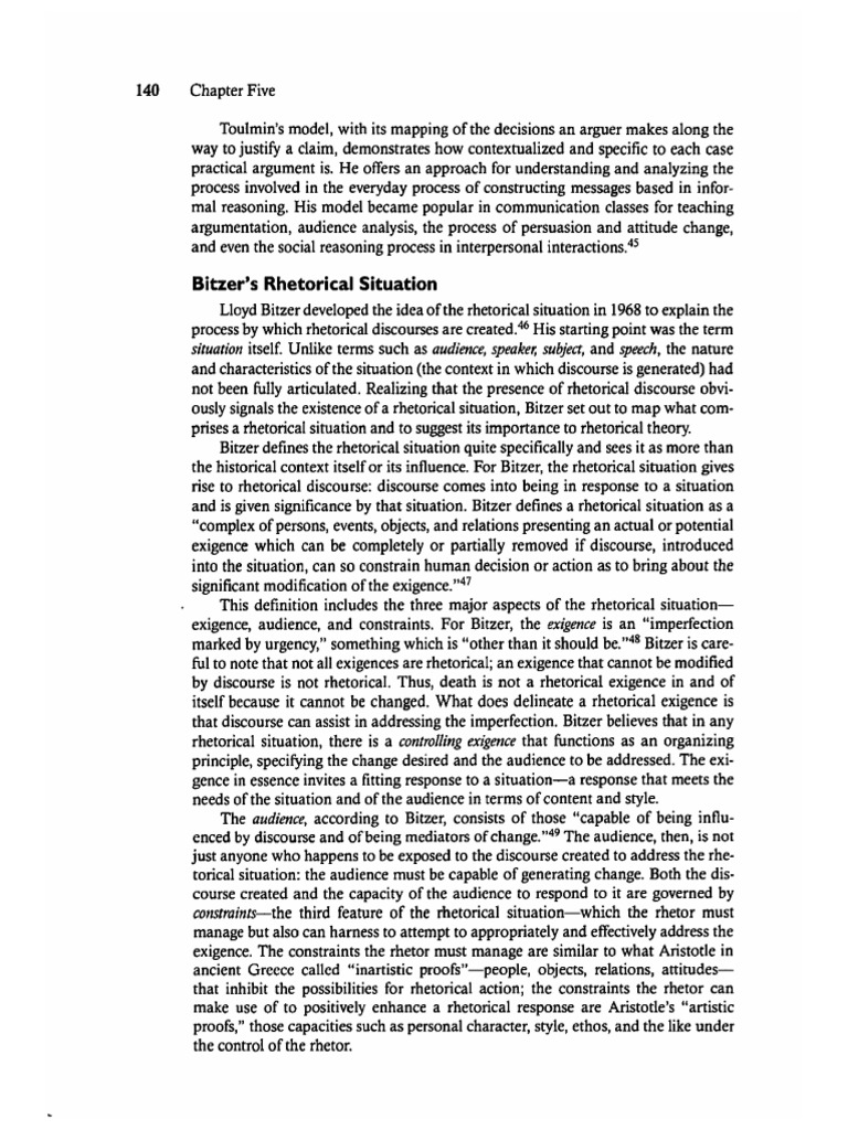 Bitzer's Rhetorical Situation, Burke's Theory of Identification, Fisher ...