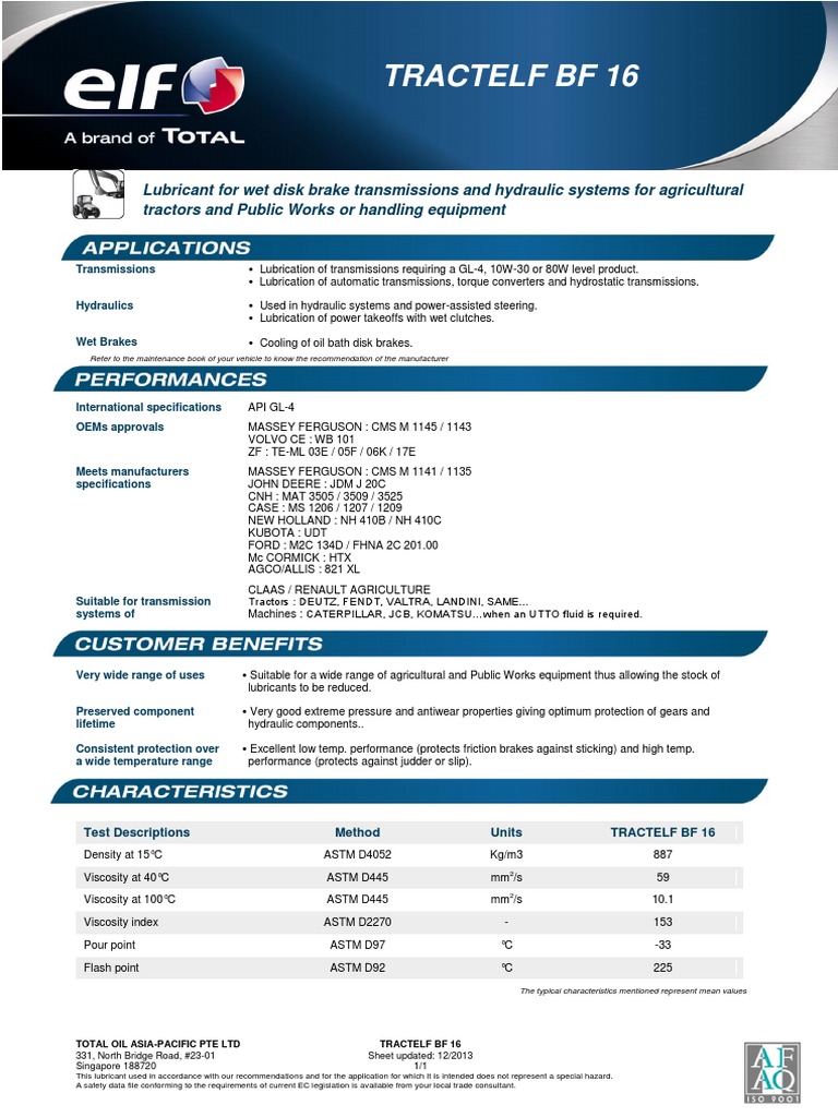 Tractelf | PDF | Transmission (Mechanics) | Lubricant