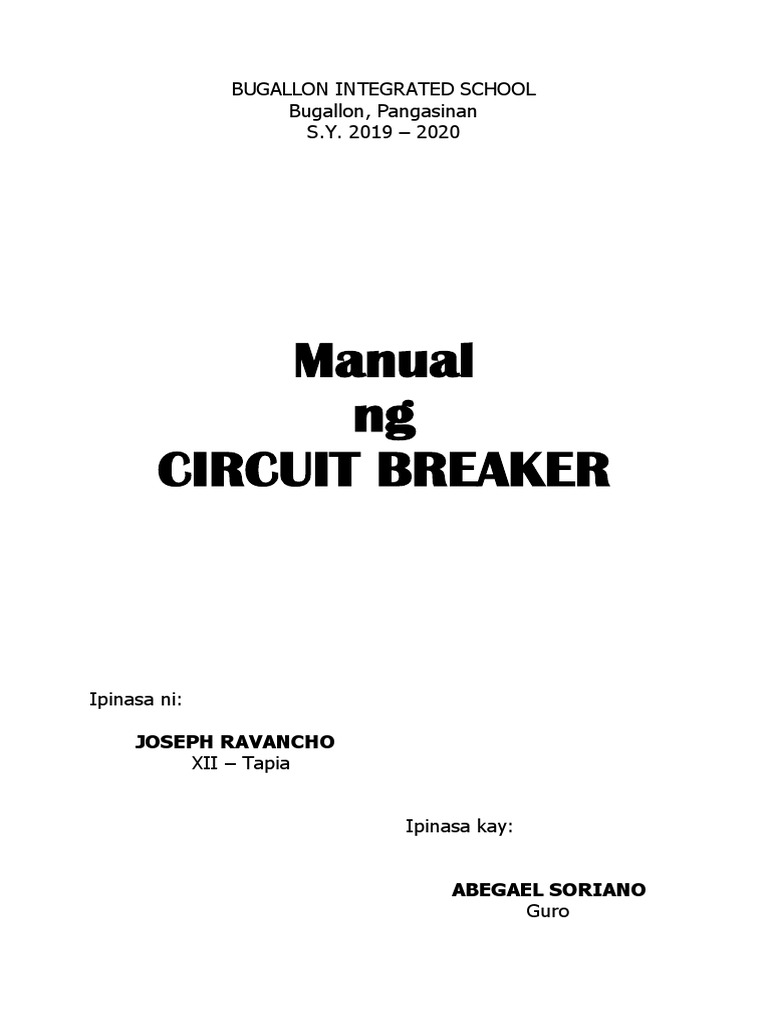 Circuit Breaker Manual | PDF