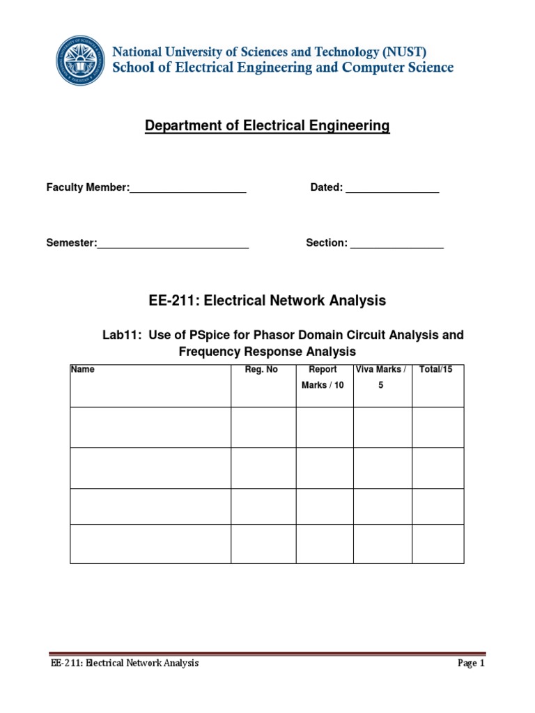 ENA Lab 11 PDF | PDF | Network Analysis (Electrical Circuits ...