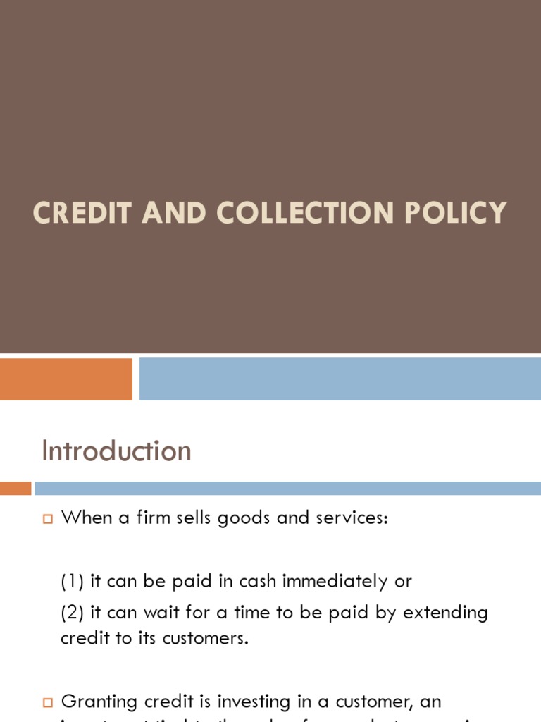 Ch5-Credit and Collection Policy | PDF | Credit | Finance & Money ...
