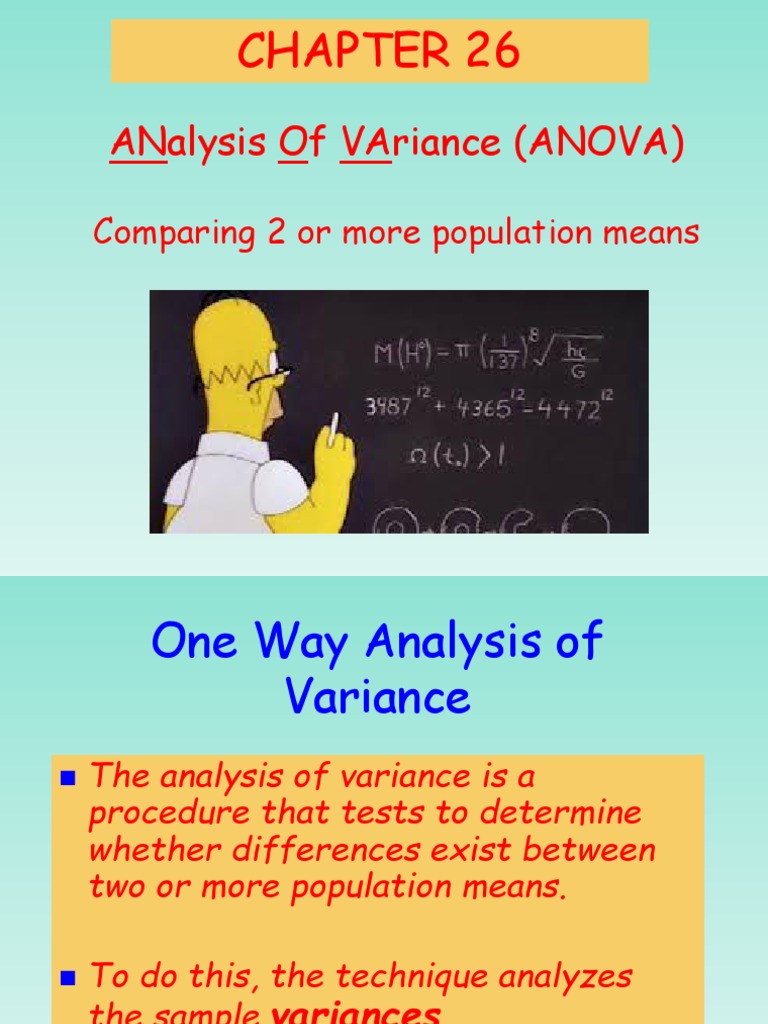 Chap 26 One Way Anova | PDF | Analysis Of Variance | Errors And Residuals