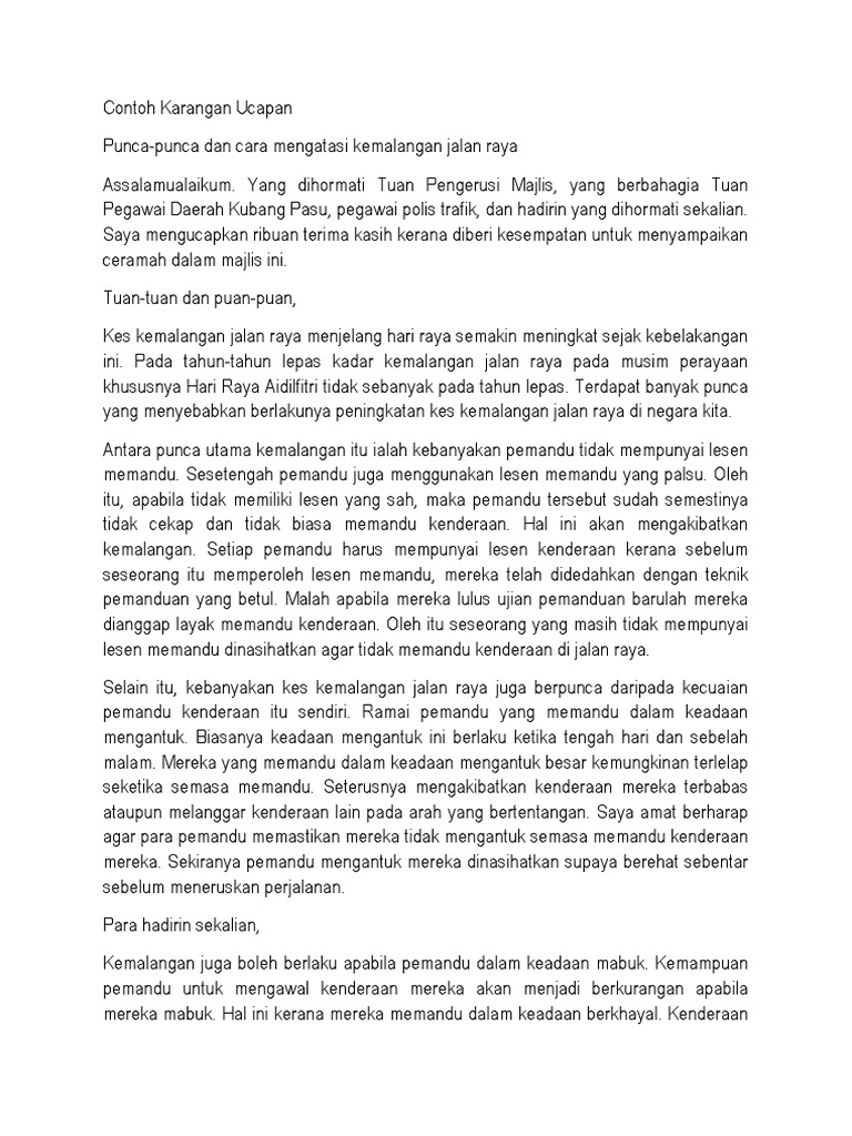 Punca Punca Dan Cara Mengatasi Kemalangan Jalan Raya | PDF