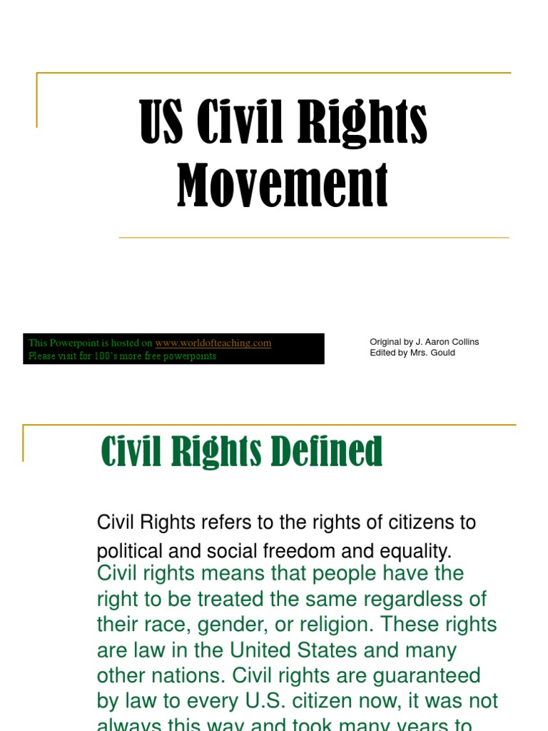 US Civil Rights Movement: This Powerpoint Is Hosted On Please Visit For ...