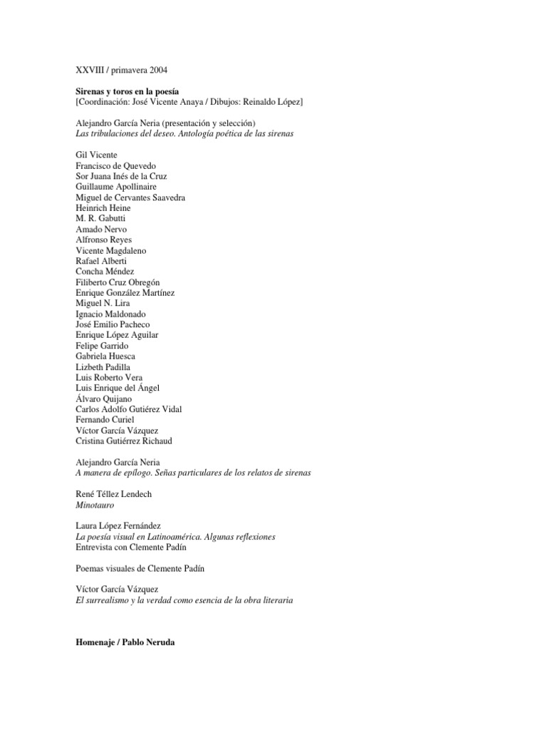 Sirenas y Toros | PDF | Sirena | Divina Comedia