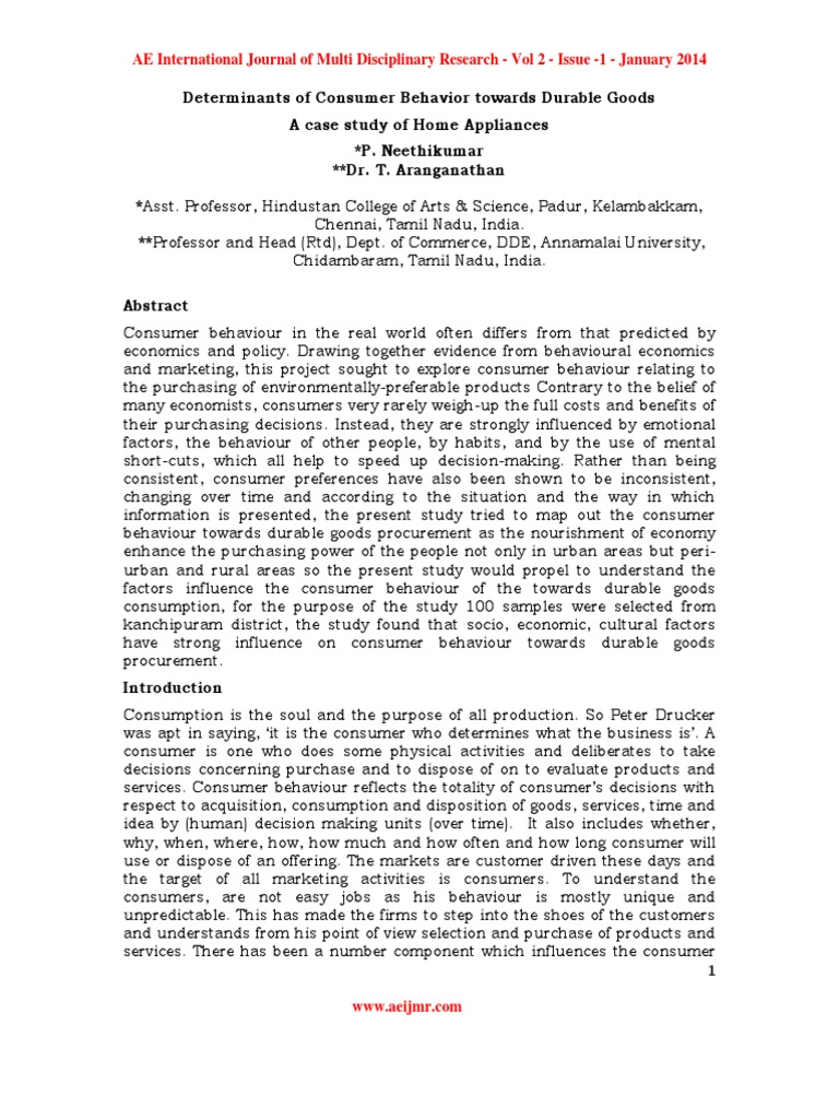 Consumer Behavior in Home Appliances | PDF | Logistic Regression ...