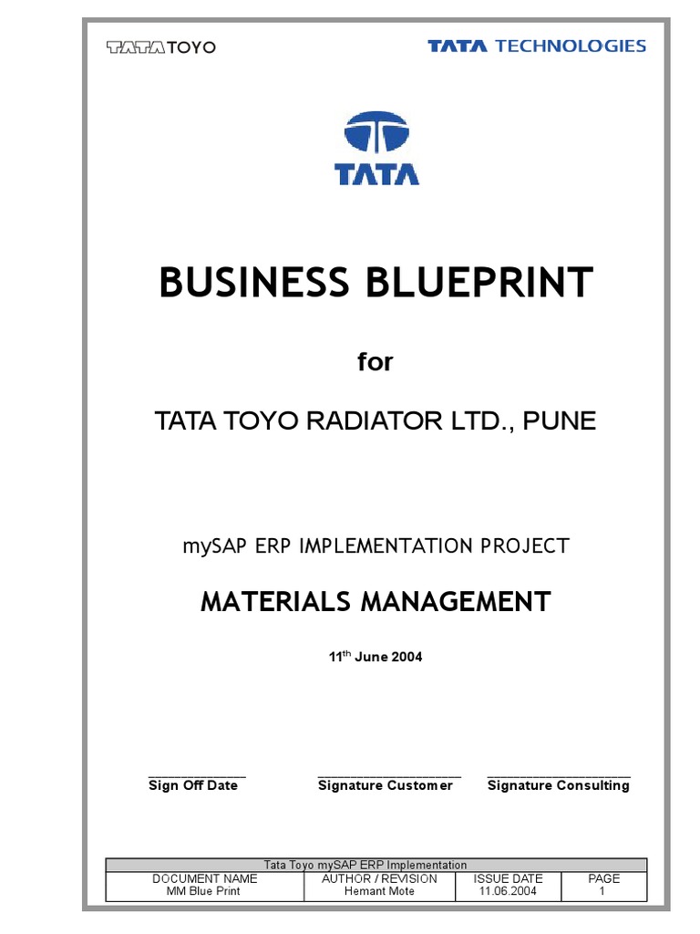1 - MM Blue Print Document | PDF | Inventory | Enterprise Resource Planning