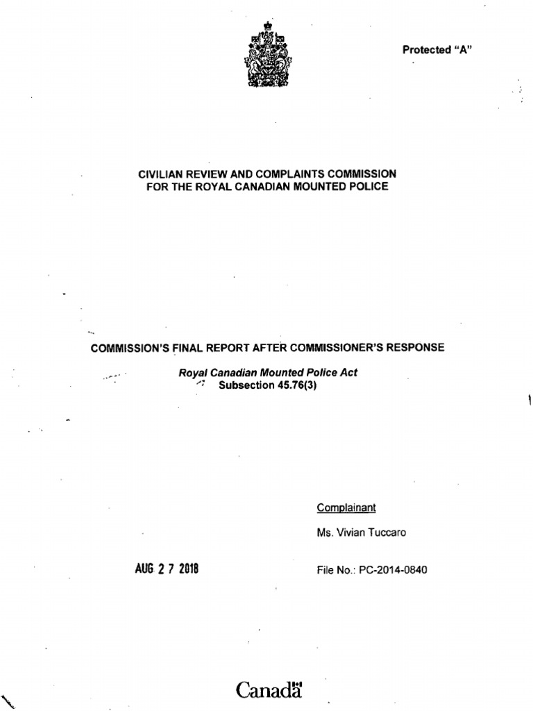 Report of RCMP Civilian Review and Complaints Commission - Amber ...