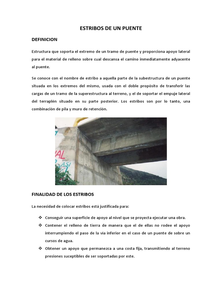 Estribos de Un Puente | PDF | Fundación (Ingeniería) | Puente