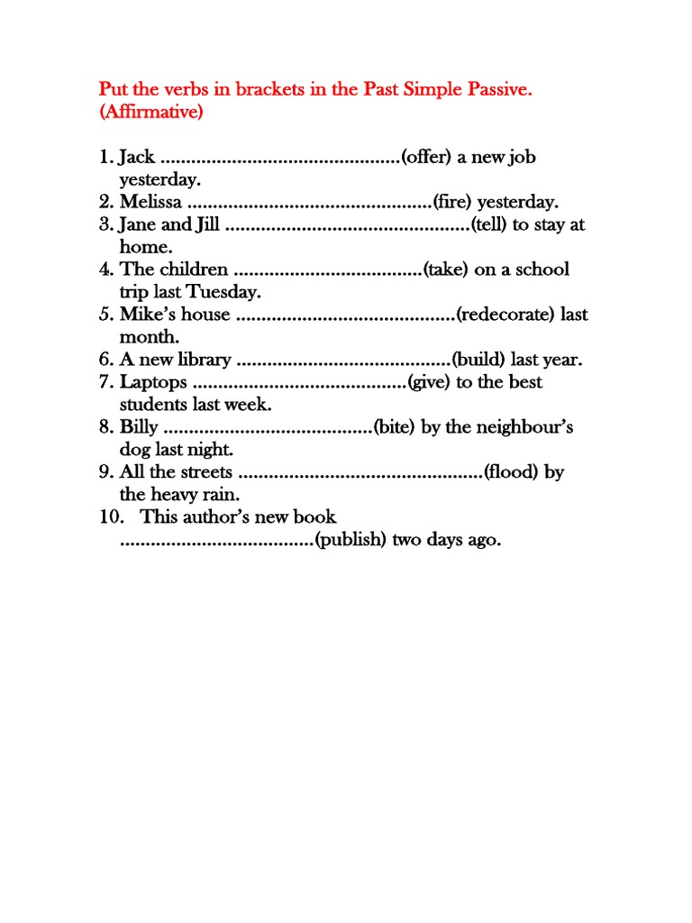 Past Simple Passive | PDF