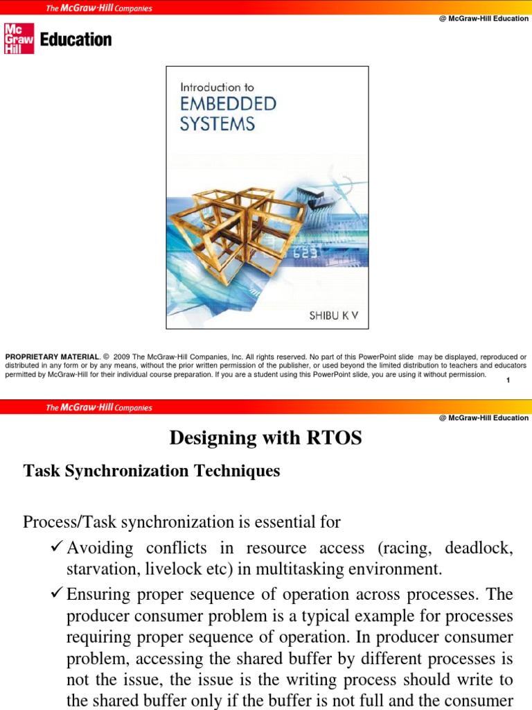 Chapter 10 Rtos Task Synchronization Techniques Pdf Thread Computing Process