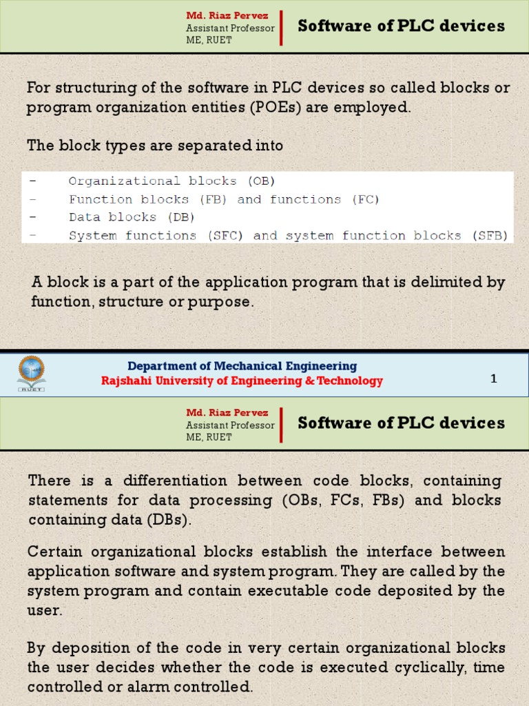 Software of PLC Devices | PDF | Programmable Logic Controller ...
