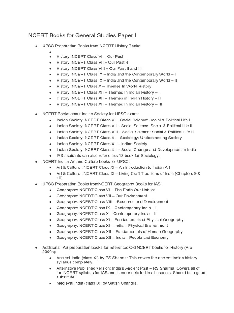 NCERT Books for UPSC Preparation Guide | PDF | Social Science | Geography