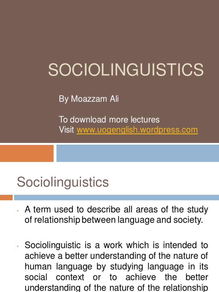 Introduction To Sociolinguistics PDF | PDF | Dialect | Sociolinguistics