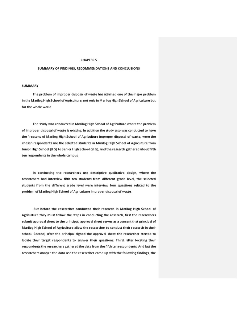 Chapter 5 and 6 Grade 11 Research Sample | PDF | Waste Management ...
