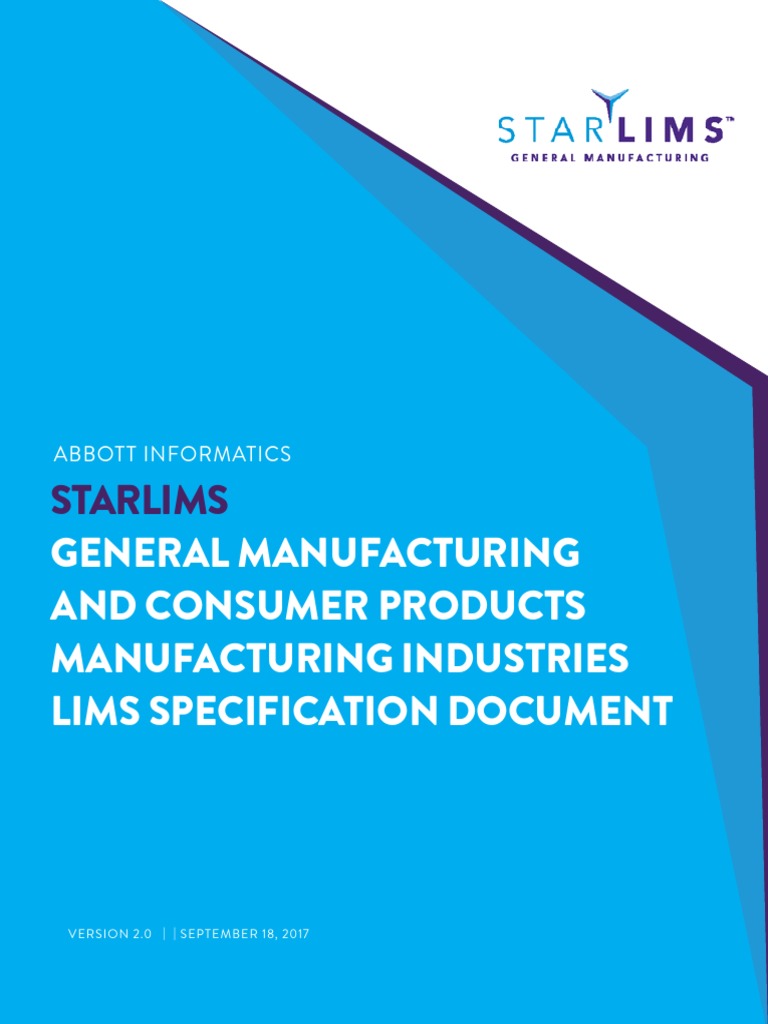 General Manufacturing Lims Spec Document | PDF | Application ...
