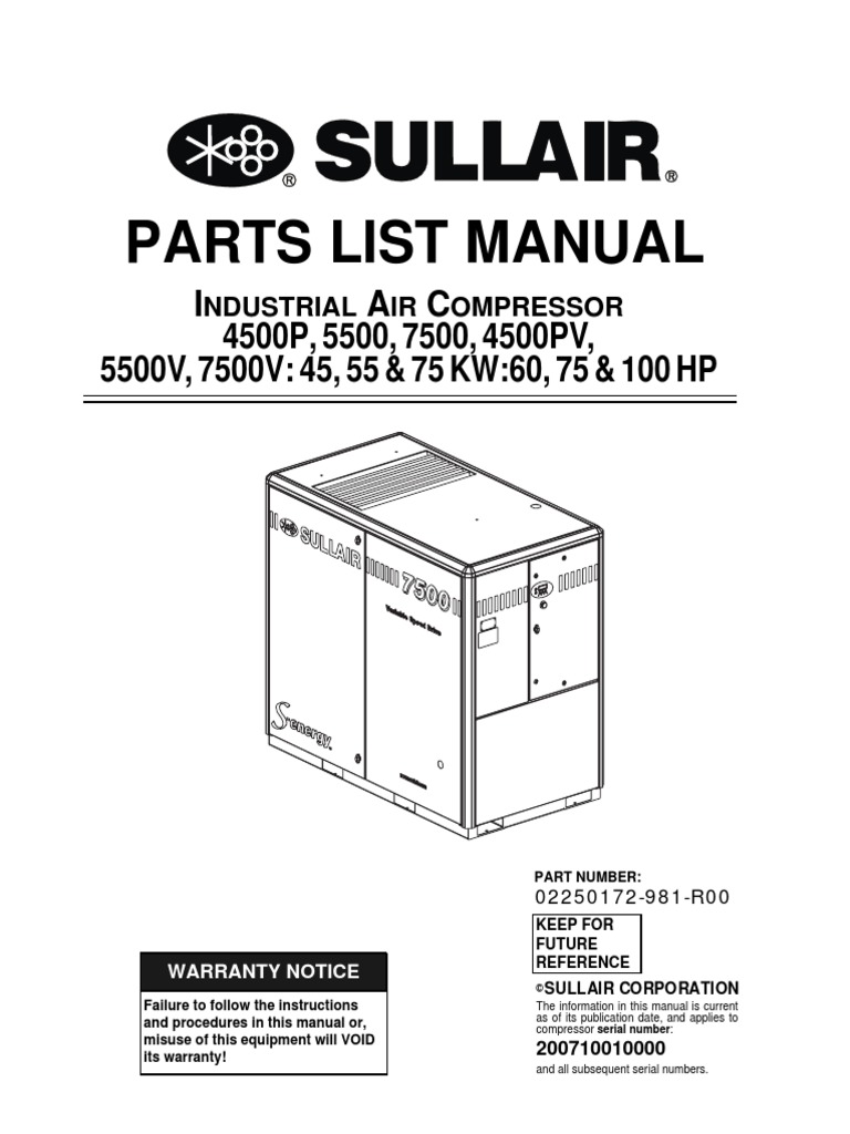 sullair compressor 7500 2017 | Valve | Pipe (Fluid Conveyance)
