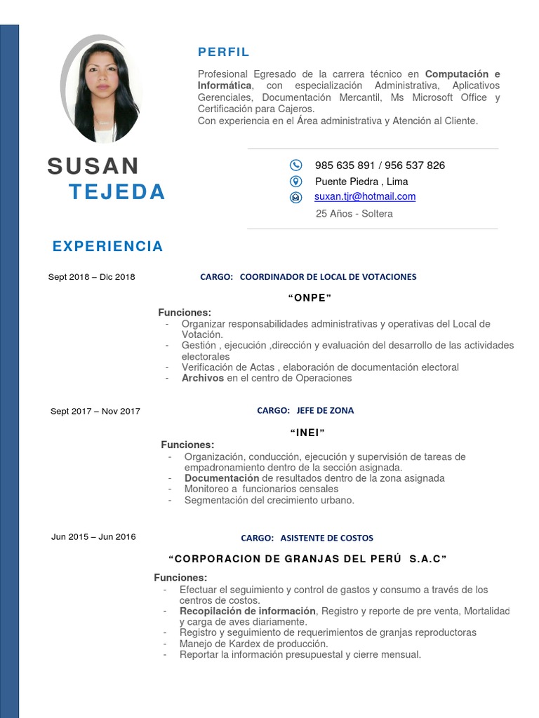 C.V - 2019 - Susan Tejeda Rivas | PDF | Microsoft Office | Software de ...