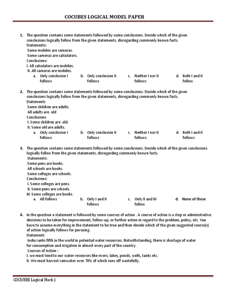 Cocubes Logical Mock | PDF