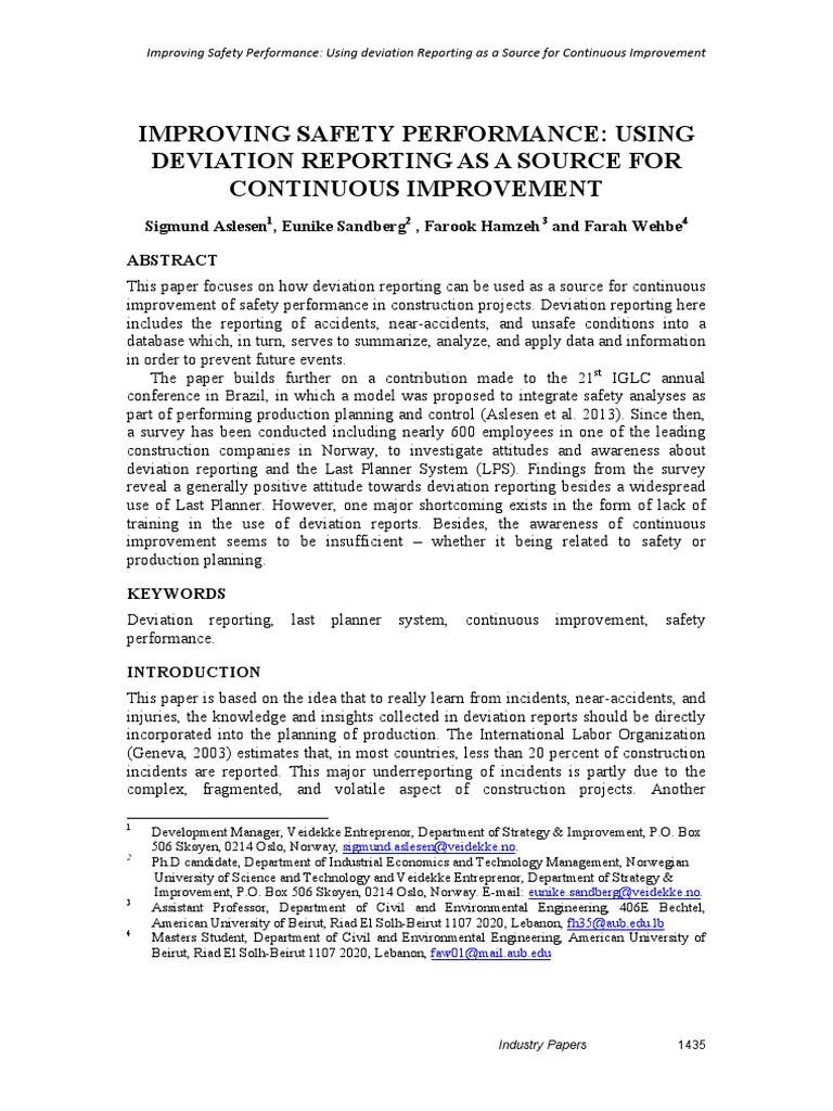 Enhancing Safety via Deviation Reporting | PDF | Safety | Employment