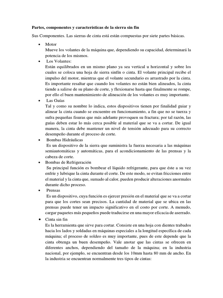 Partes de la sierra sin fin | PDF | Acero | Aleación