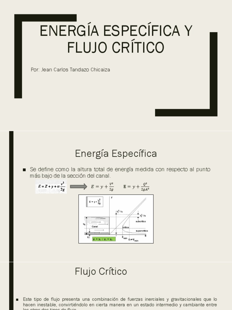 Energía Específica y Flujo Crítico | PDF | Descarga (hidrología ...