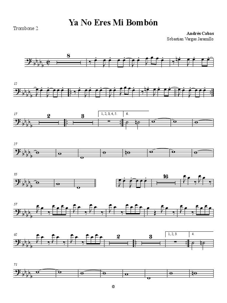 Ya No Eres Mi Bombón. Trombon 2 | PDF