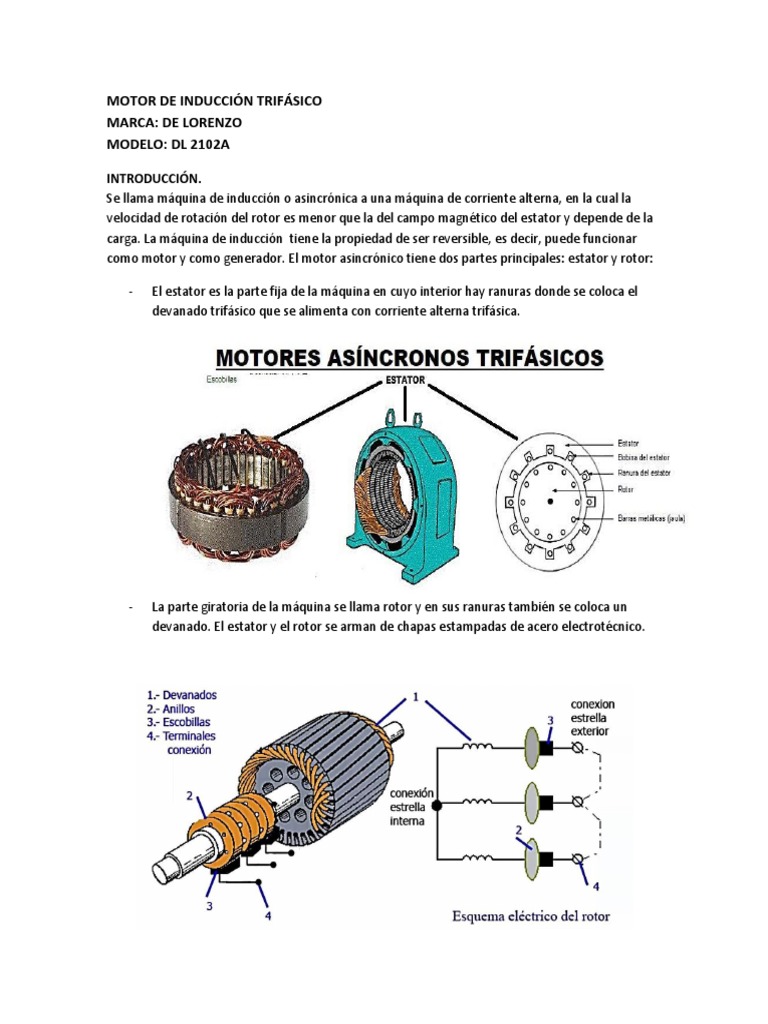 Partes del Motor de Inducción Trifásico | PDF | Motor eléctrico ...