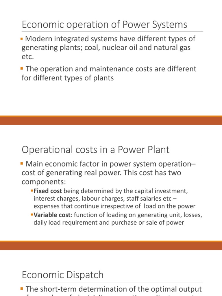 Economic Operation of Power Systems | PDF | Finance & Money Management ...