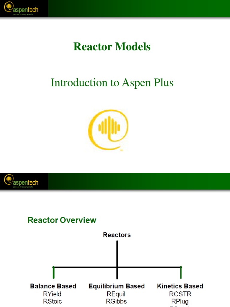 Reactor Models: Introduction To Aspen Plus | PDF