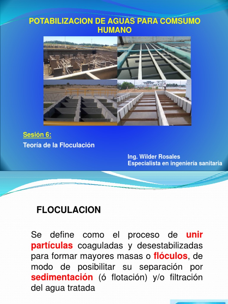 06 Sesion 6-Teoria de La Floculación | PDF | Ingeniería Ambiental | Agua