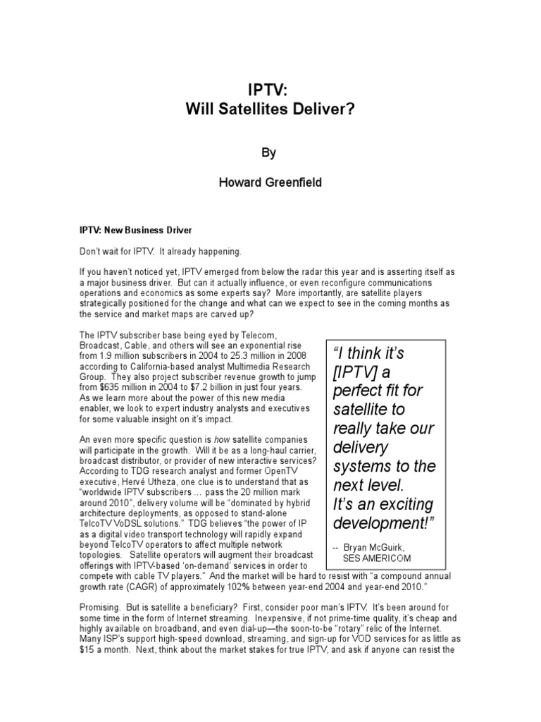 Iptv Final Pdf Iptv Media Technology