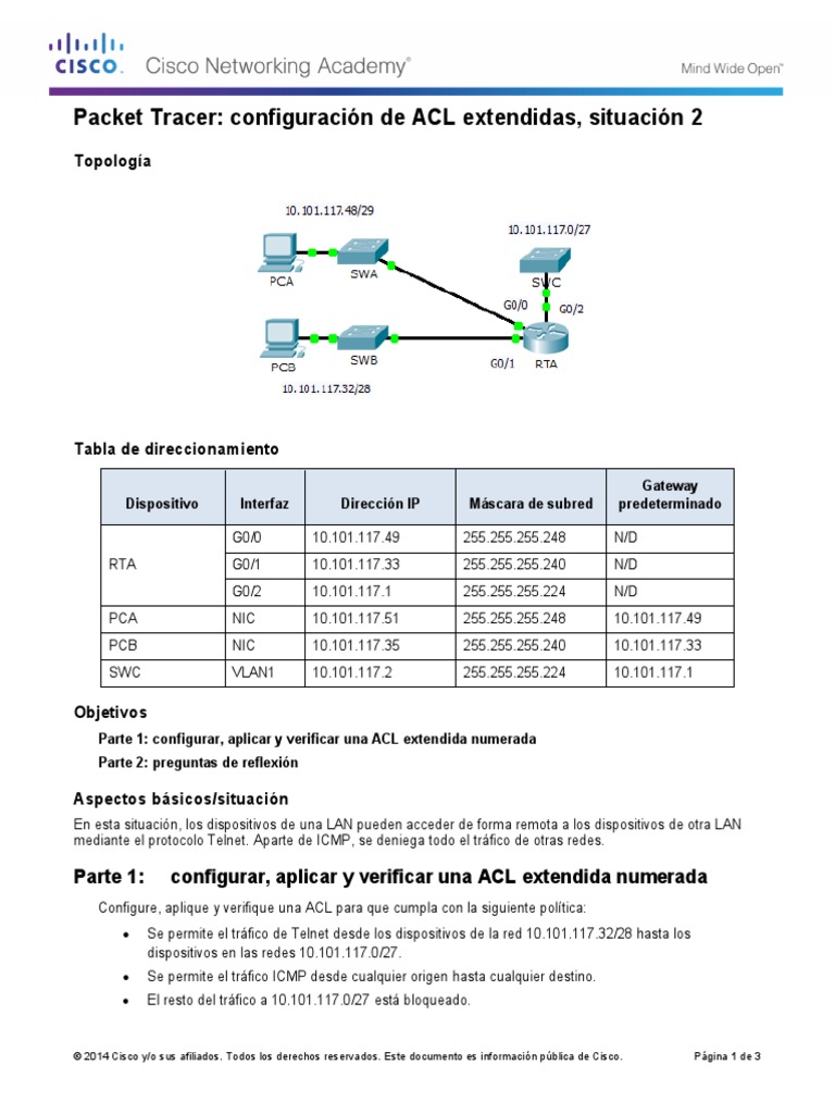 Configuring Extended Acls Scenario 2 2 Pdf Pdf Protocolos De