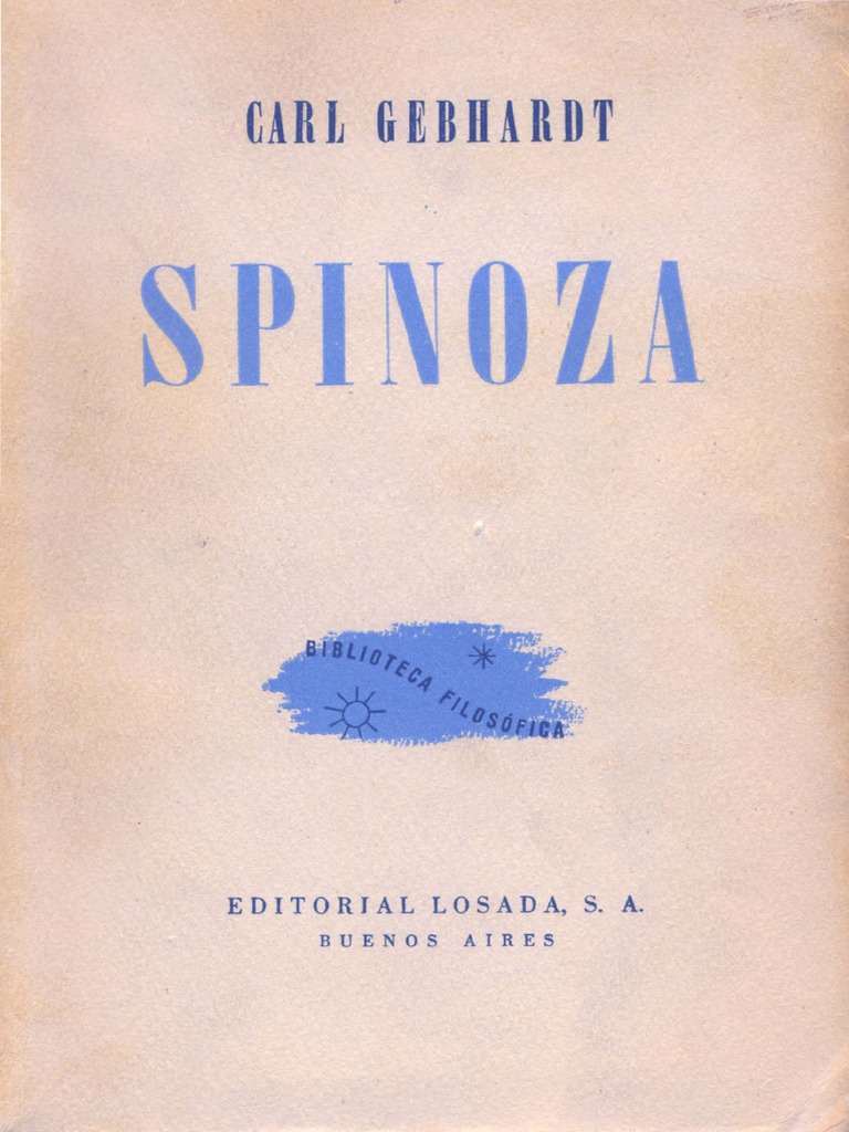 Spinoza de Carl Gebhardt | PDF | Judios | Baruch Spinoza