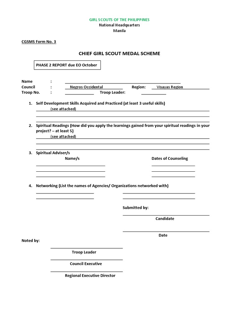 CGSMS Form 3 Blank