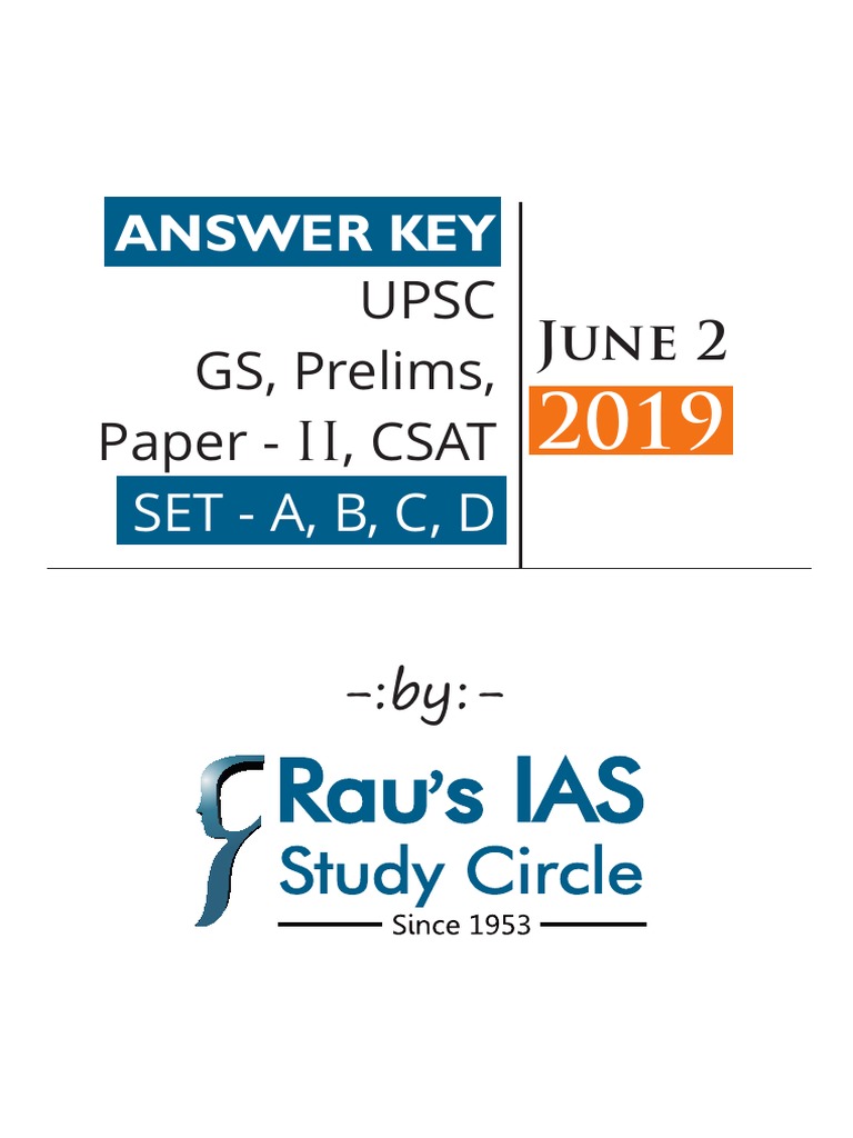 UPSC 2019 CSAT Answer Key Sets A-D | PDF | Invasive Species | Internet ...